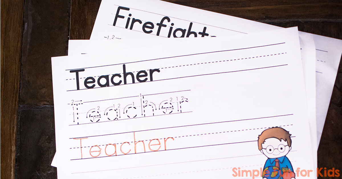 Community Helpers Handwriting Practice - Simple Fun for Kids VIP