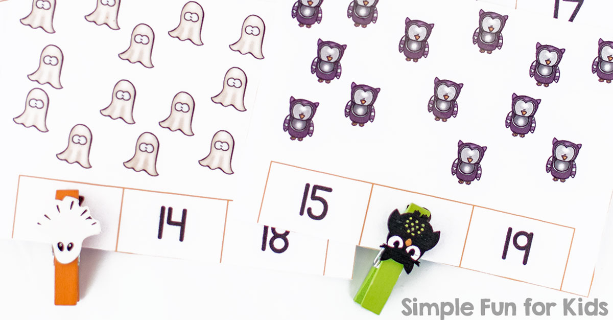 Halloween Counting Clip Cards (10-20) - Simple Fun for Kids VIP