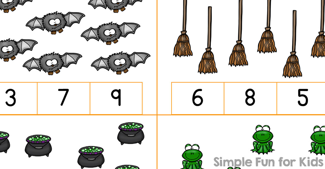 Halloween Counting Clip Cards (5-10) - Simple Fun for Kids VIP