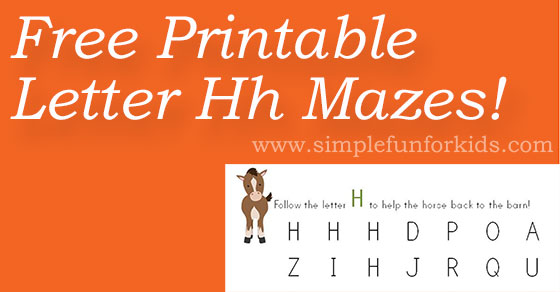 Letter H Mazes - Simple Fun for Kids VIP