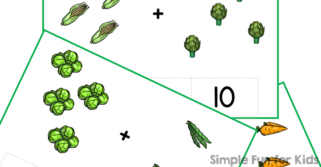 Vegetable Addition Clip Cards - Simple Fun for Kids VIP