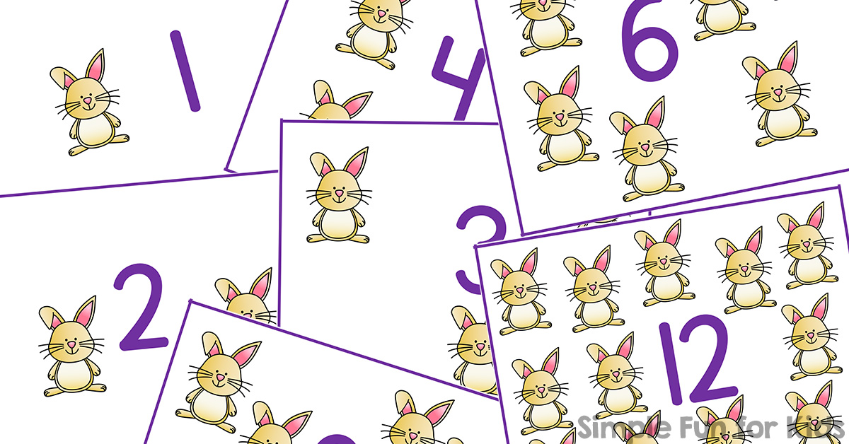 Easter Bunny Counting Cards - Simple Fun for Kids VIP