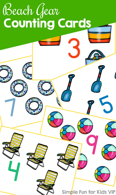 Beach Gear Counting Cards - Simple Fun for Kids VIP