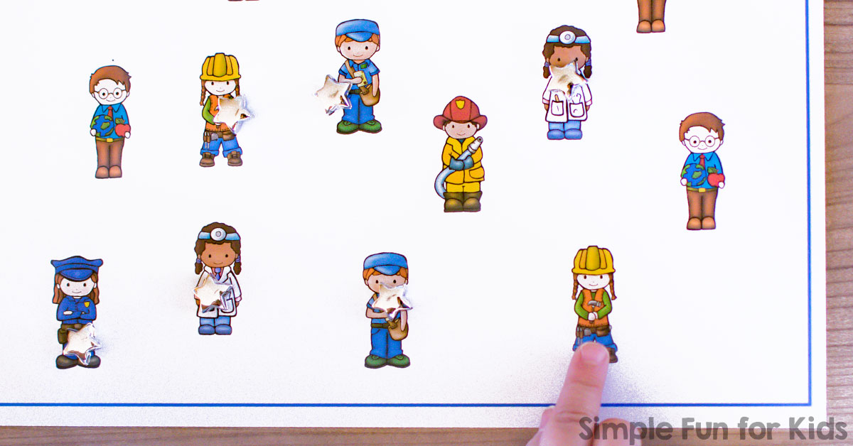 Community Helpers Roll and Cover Game - Simple Fun for Kids VIP