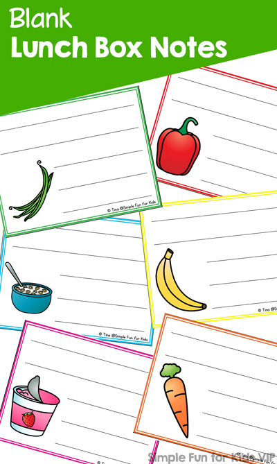 Blank Lunch Box Notes - Simple Fun for Kids VIP