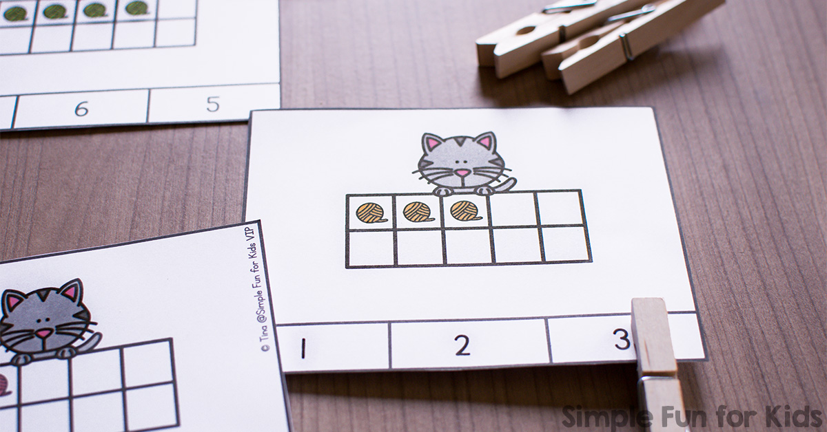 Cat and Yarn 10 Frame Counting Clip Cards - Simple Fun for Kids VIP