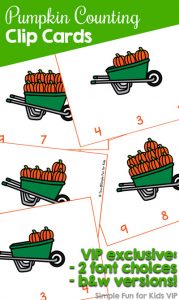 Pumpkin Counting Clip Cards - Simple Fun for Kids VIP