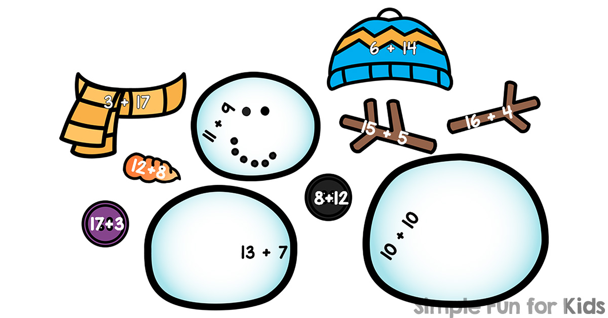 Build an Addition Snowman 19-20 - Simple Fun for Kids VIP