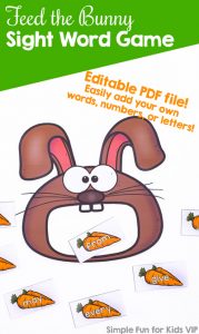 Feed the Bunny Sight Word Game - Simple Fun for Kids VIP