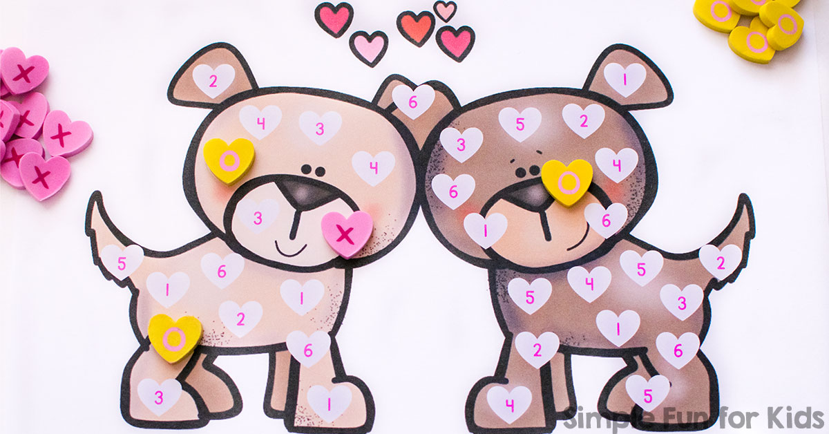 Valentine's Puppies Roll and Cover Game - Simple Fun for Kids VIP