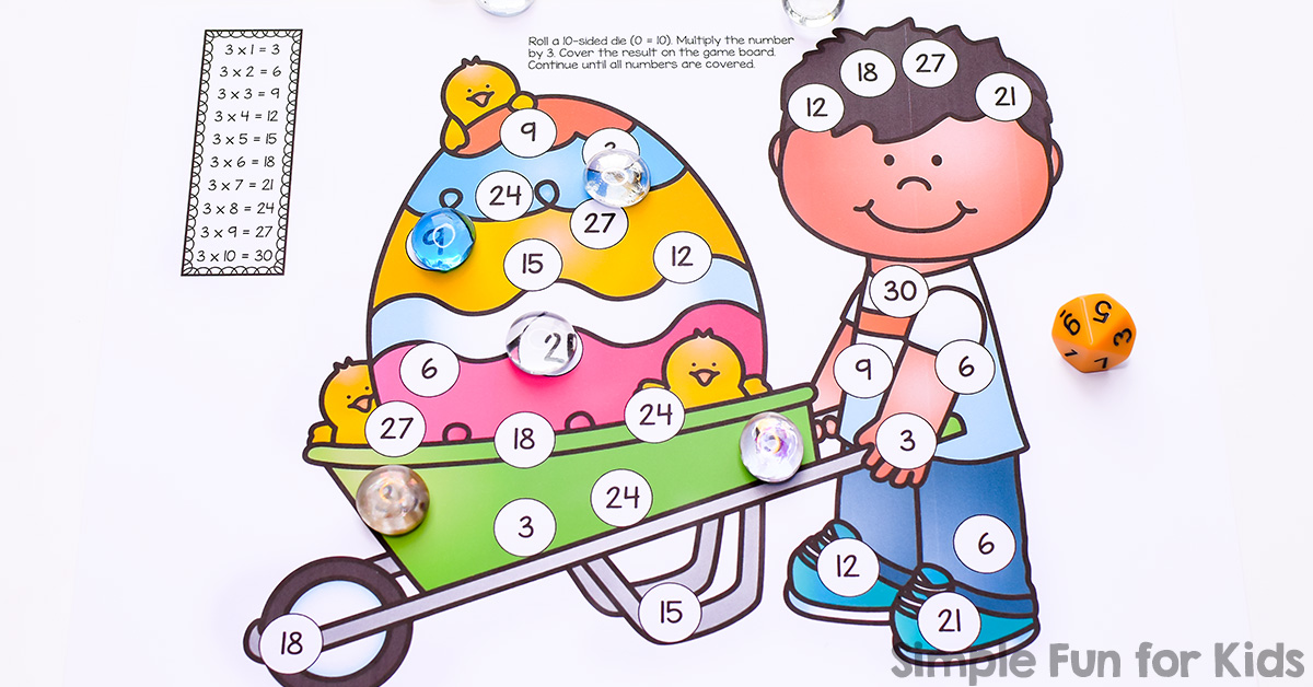 Giant Easter Egg Roll, Multiply by 3, and Cover Game - Simple Fun for ...