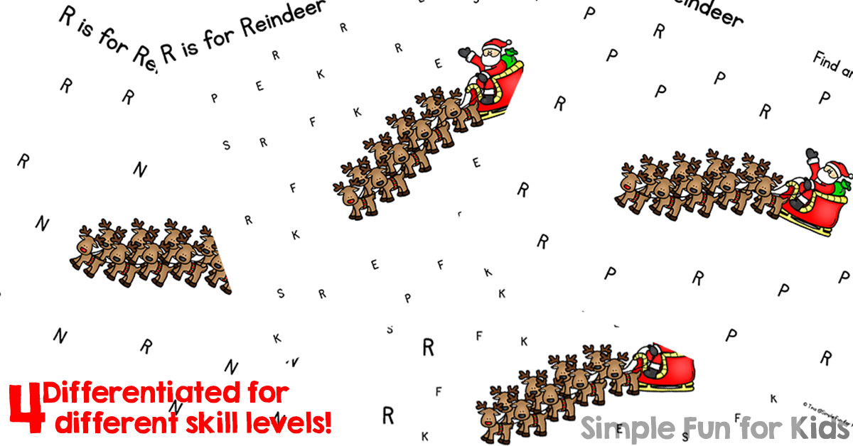 R is for Reindeer Letter Find - Simple Fun for Kids VIP