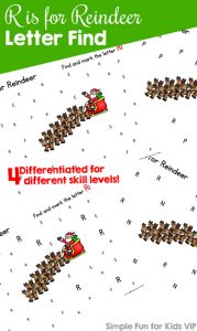 R is for Reindeer Letter Find - Simple Fun for Kids VIP