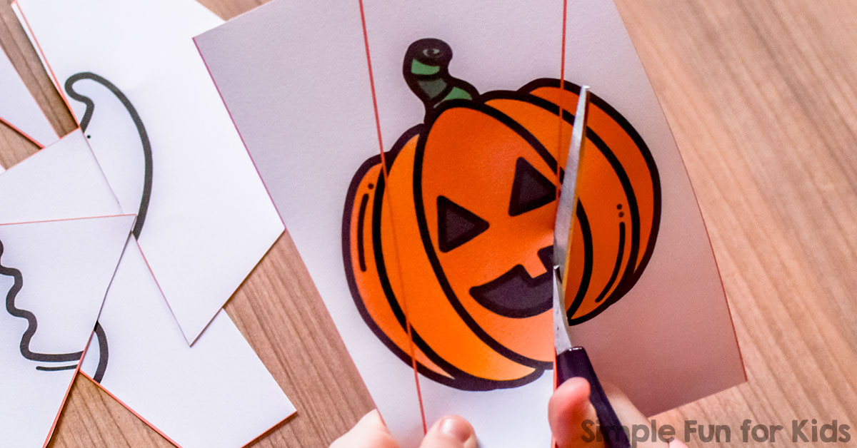 Halloween Cutting Practice Puzzles - Simple Fun for Kids VIP