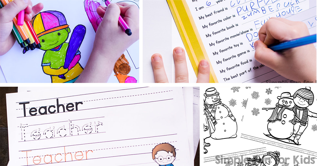 No Prep Literacy Printables for Kids - Simple Fun for Kids VIP