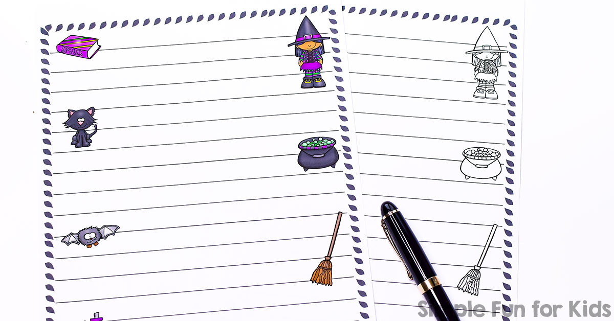 Witch and Friends Writing Prompt Writing Paper - Simple Fun for Kids VIP