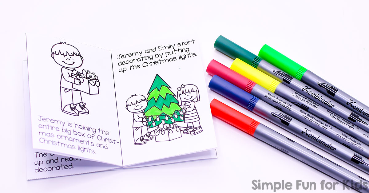Let's Decorate the Christmas Tree Mini Folding Coloring Book - Simple ...
