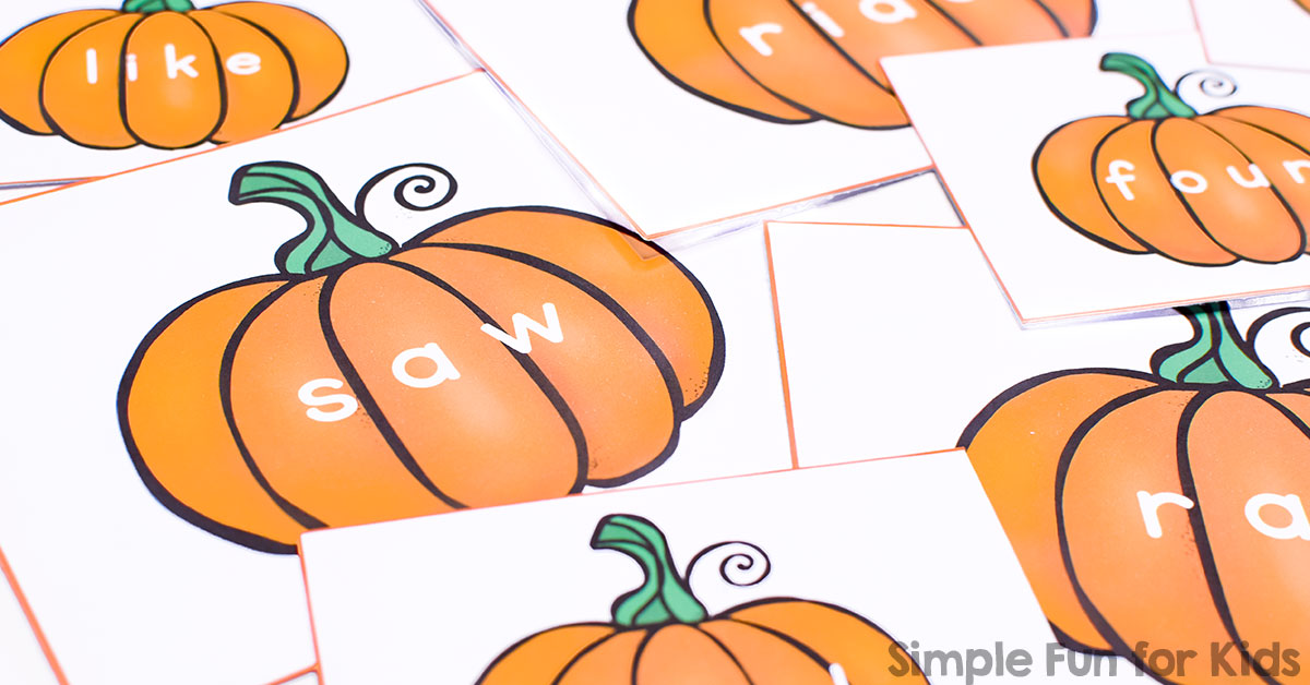 Primer Sight Word Pumpkins - Simple Fun for Kids VIP
