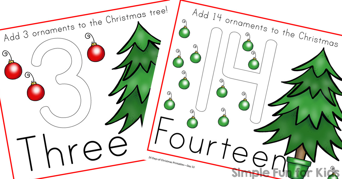 Christmas Tree Counting Play Dough Mats - Simple Fun for Kids VIP