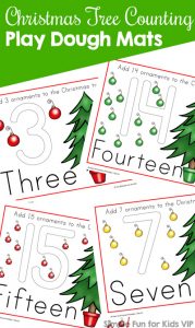 Christmas Tree Counting Play Dough Mats - Simple Fun for Kids VIP