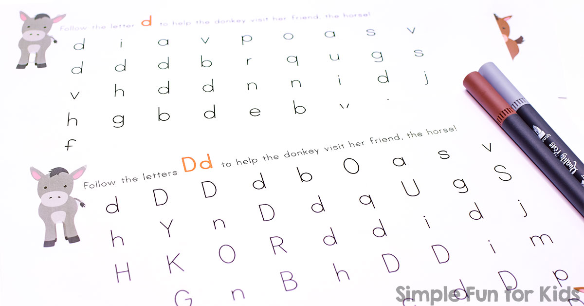 Letter D Maze - Simple Fun for Kids VIP