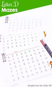 Letter D Maze - Simple Fun for Kids VIP