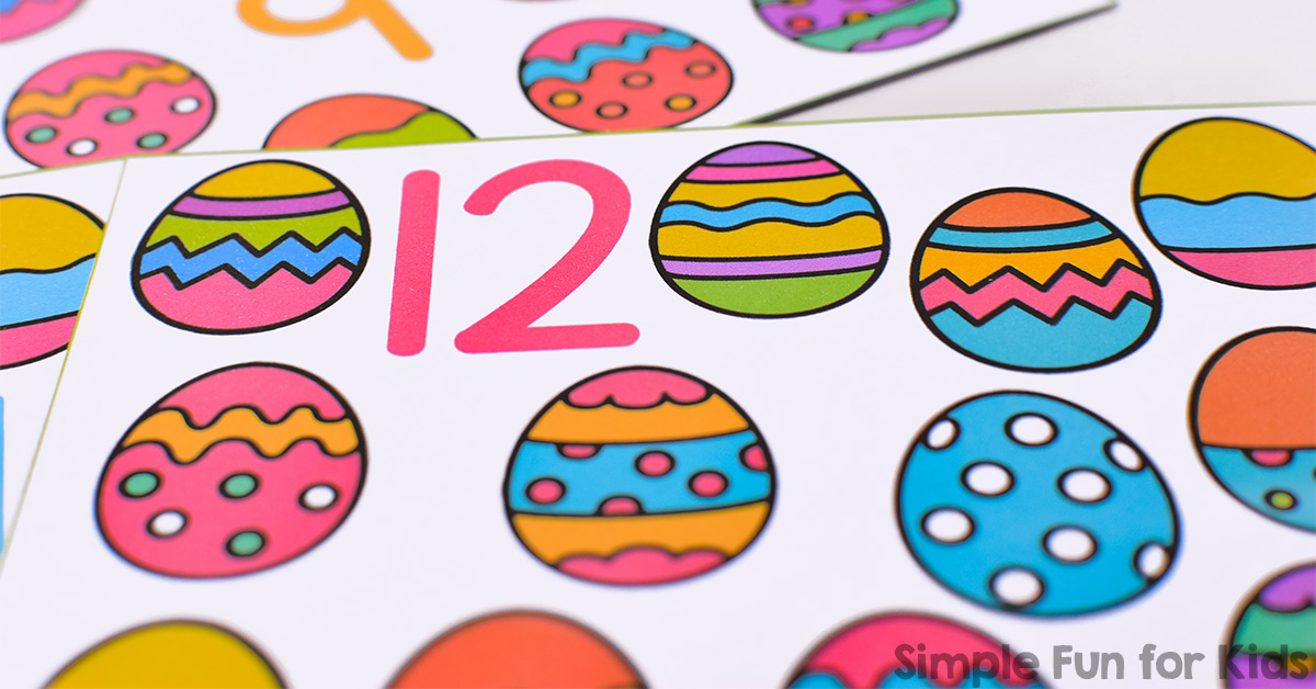 Easter Egg Counting Cards 1-12 - Simple Fun for Kids VIP