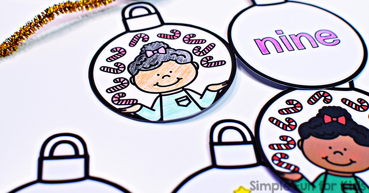 Color Your Own Candy Cane Number Sense Christmas Ornaments - Simple Fun ...