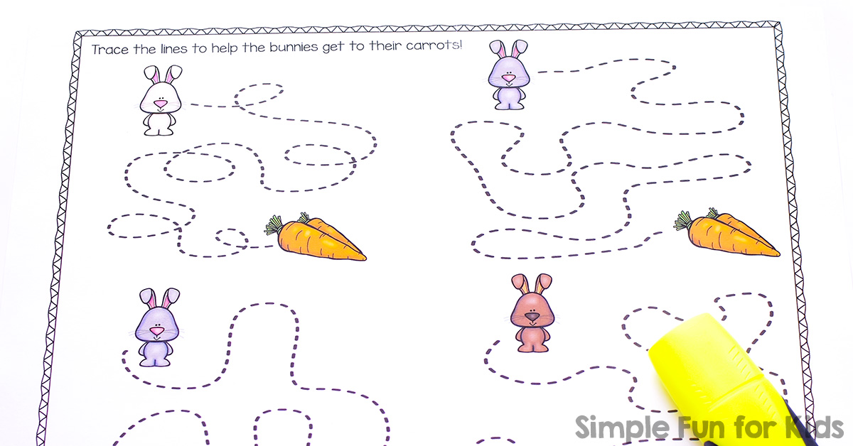 Bunny Tracing Practice - Simple Fun for Kids VIP