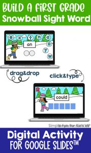 Digital Build a Snowball First Grade Sight Word Mini Bundle - Simple ...