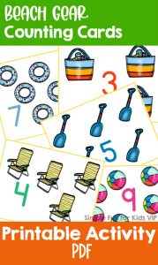 Beach Gear Counting Cards - Simple Fun for Kids VIP