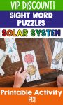 Solar System Sight Word Puzzles - Simple Fun for Kids VIP