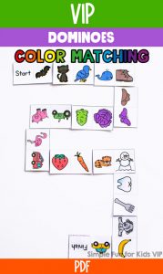 Color Matching Dominoes Printable - Simple Fun for Kids VIP