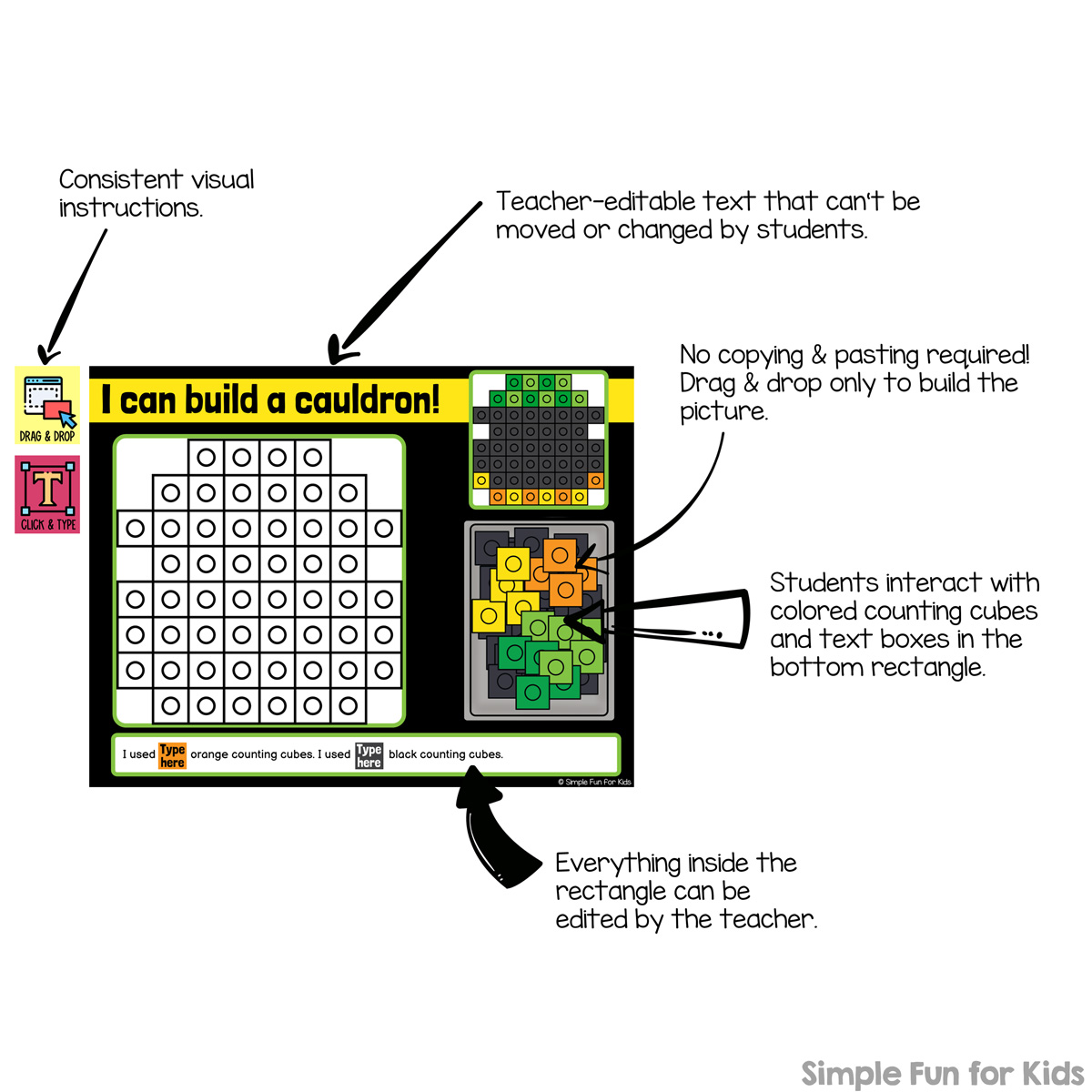 Digital Counting Cubes Halloween Build and Count Challenges - Simple ...