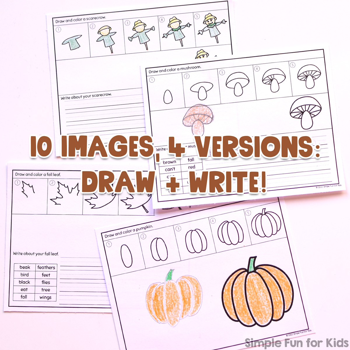 Fall Directed Drawings: Differentiated Draw and Write Worksheets ...