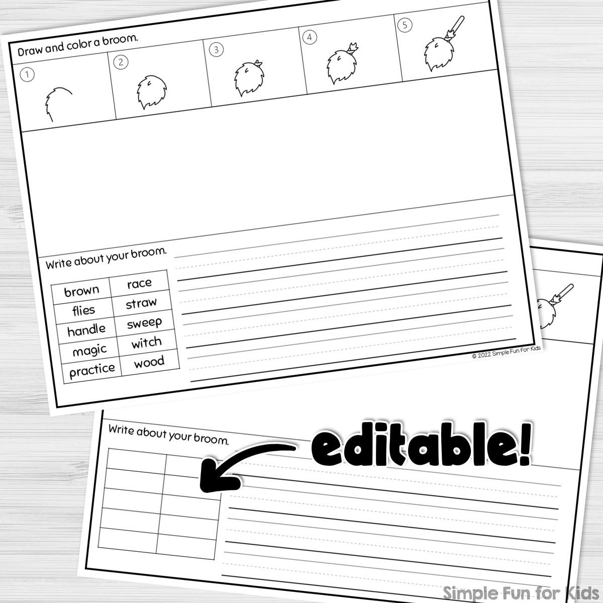 Halloween Directed Drawings: Differentiated Draw and Write Worksheets ...