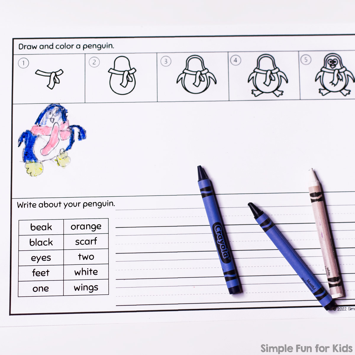 Winter Directed Drawings: Differentiated Draw and Write Worksheets ...