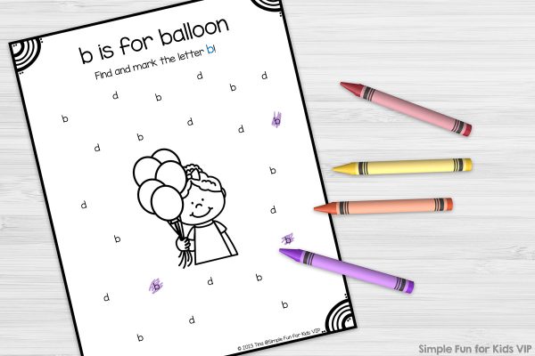 B is for Balloon Letter Find - Simple Fun for Kids VIP