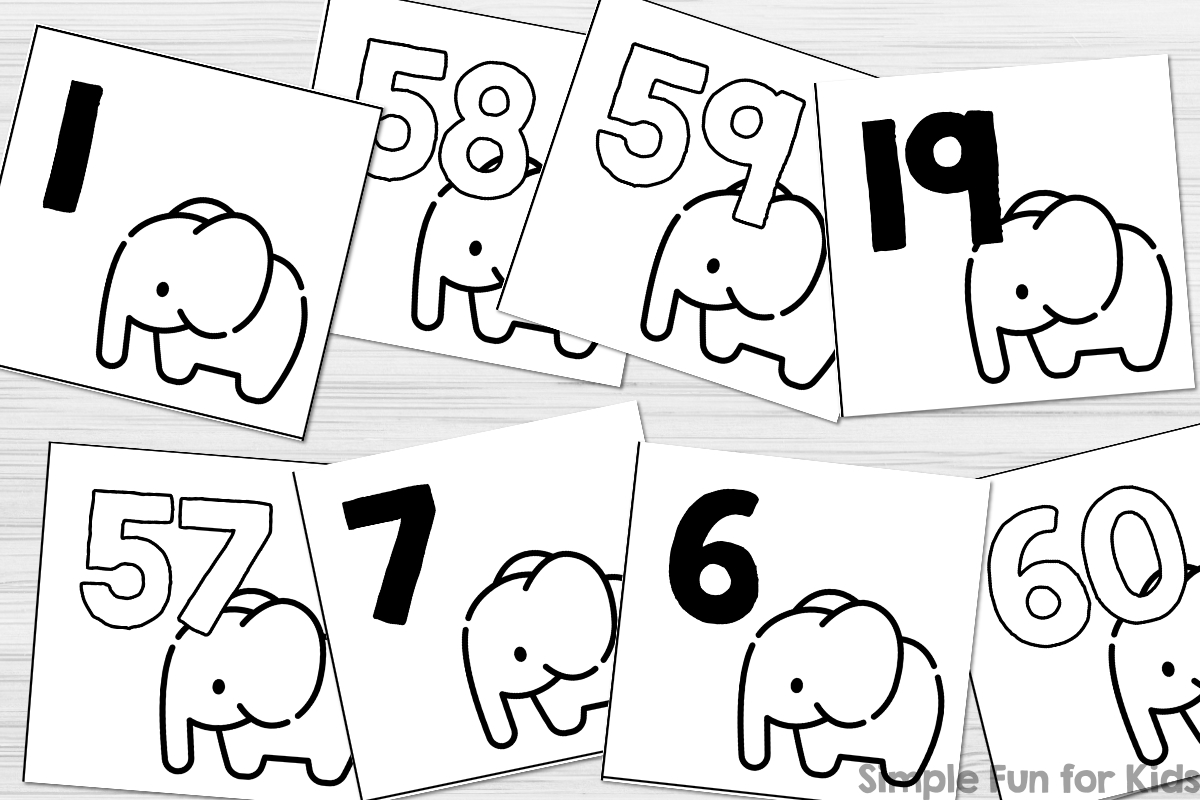 White Elephant Number Cards - Simple Fun for Kids VIP